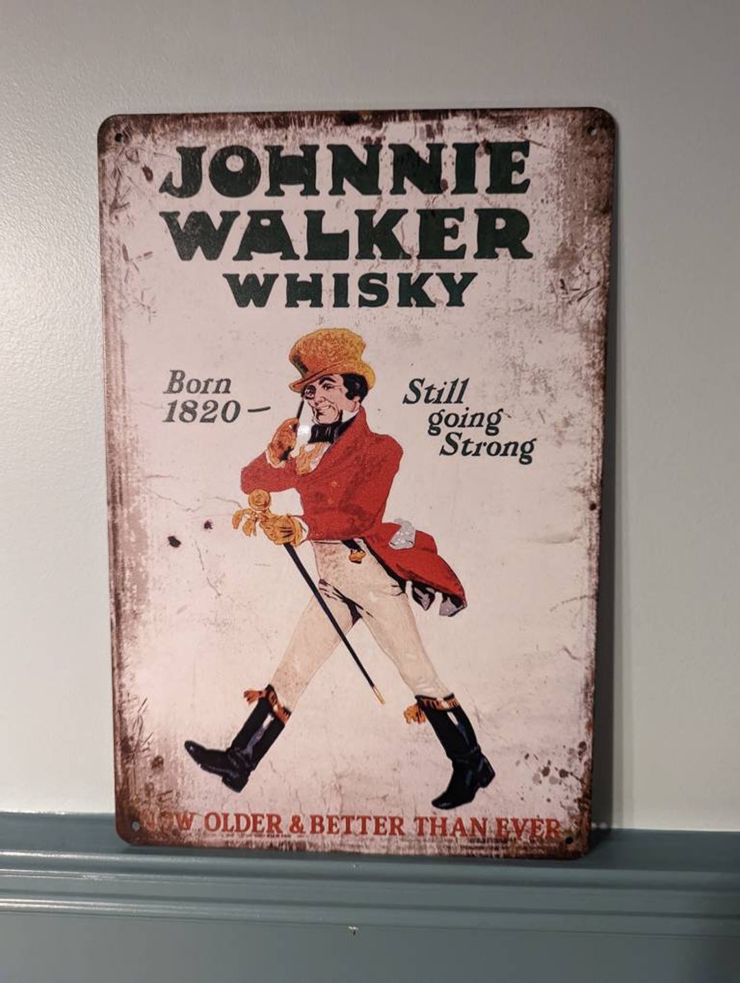 Johnnie Walker Metal Sign 30x20cm Plaque Home BAR Man Cave Gift A4 ...