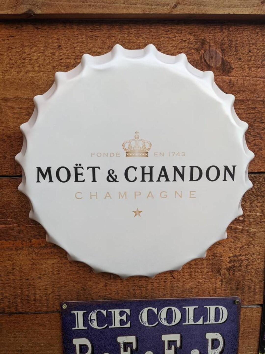 Moet and Chandon Champagne Metal Bottle Top Large 35cm Bar Signs Pub ...