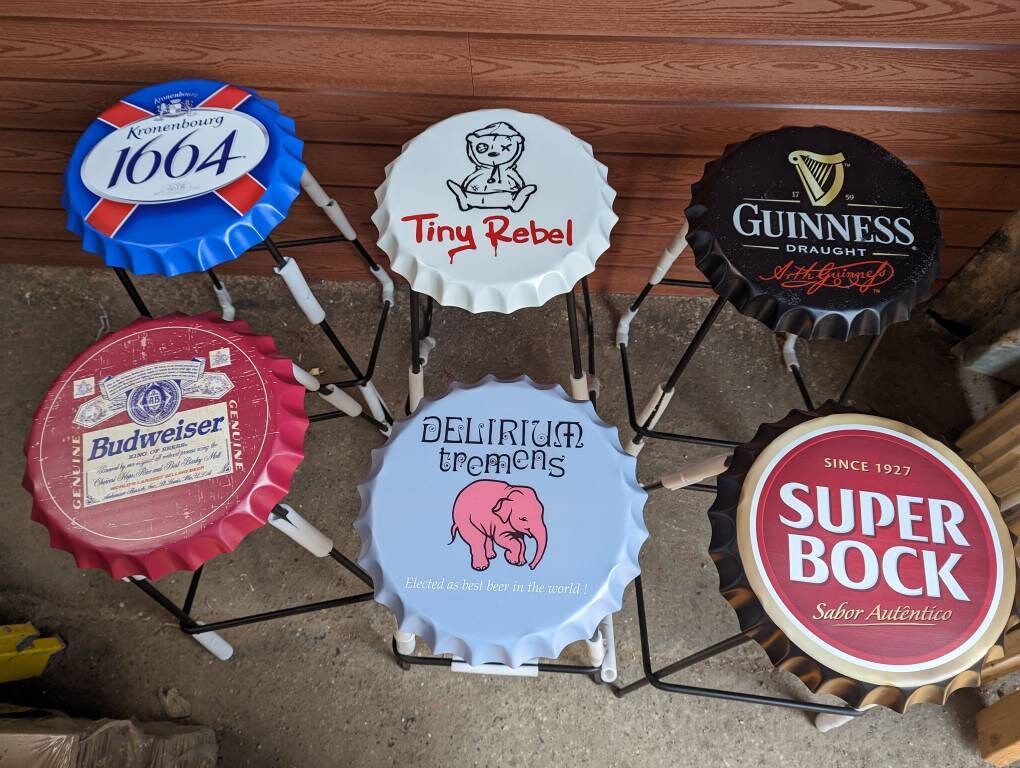 Bar Stool Man Cave Bar Stool Home Bar Bottle Top Cap Custom - Etsy UK