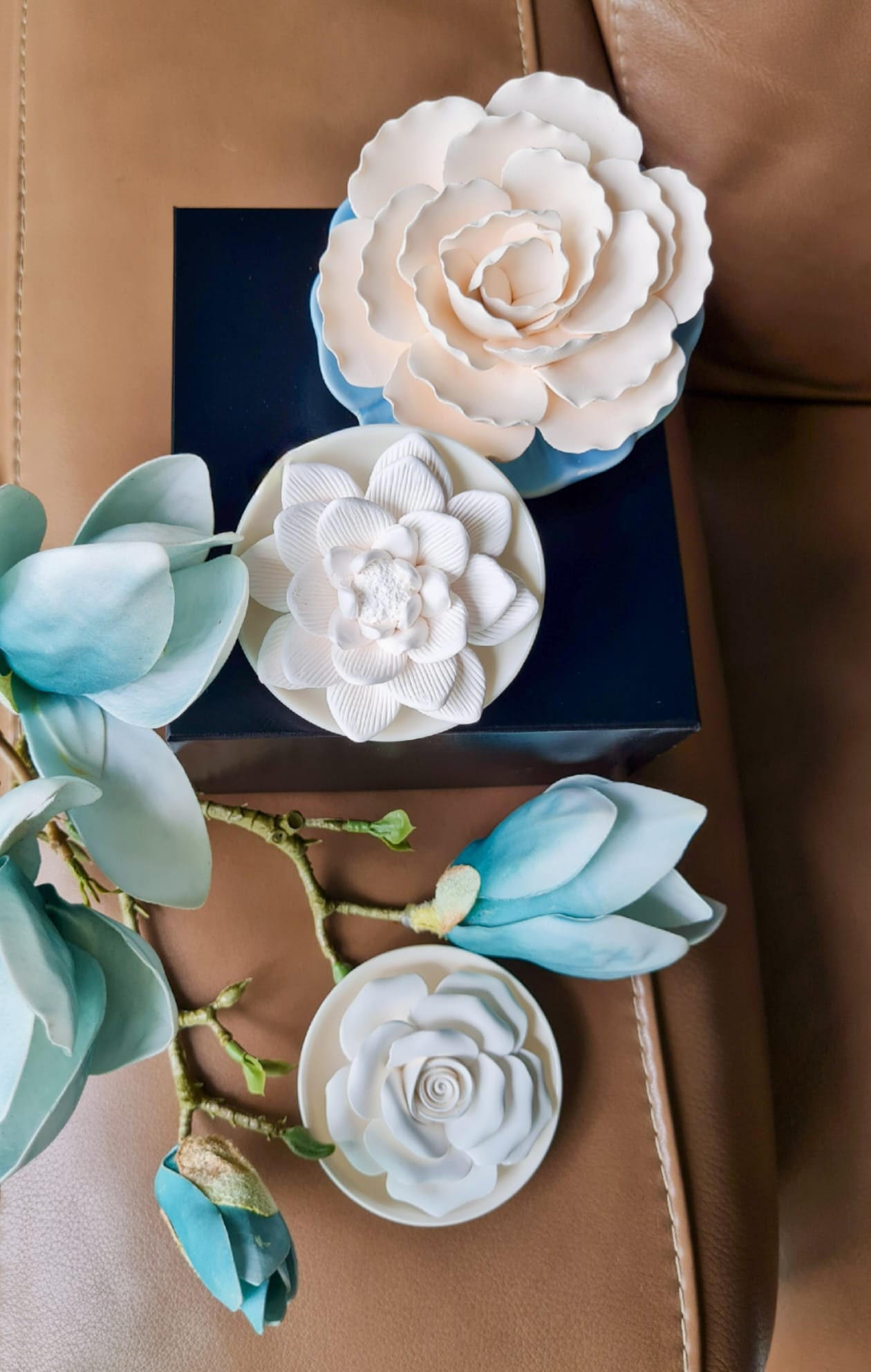 Big Peony Flower Ceramic Stone Diffuser Aromatherapy Essential Oil ...