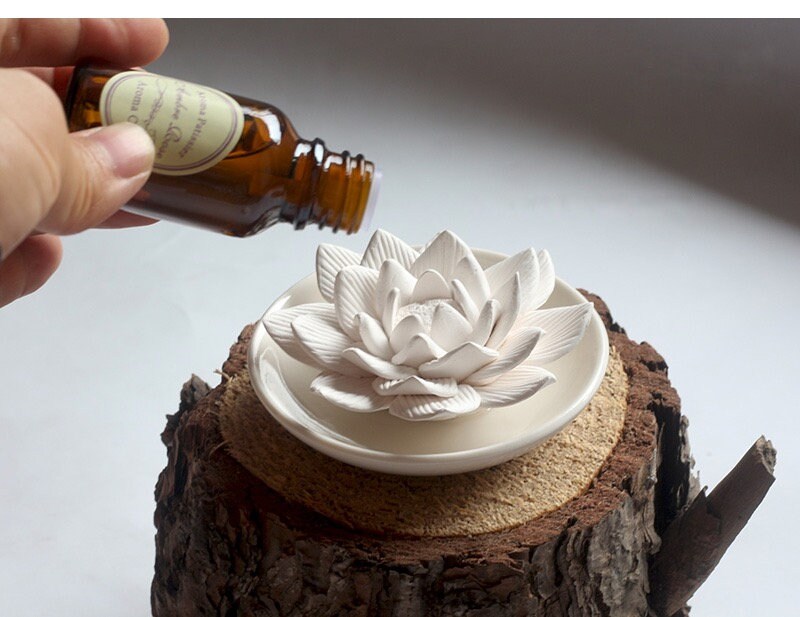 Rose Lotus Flower Ceramic Stone Diffuser Aromatherapy | Etsy UK