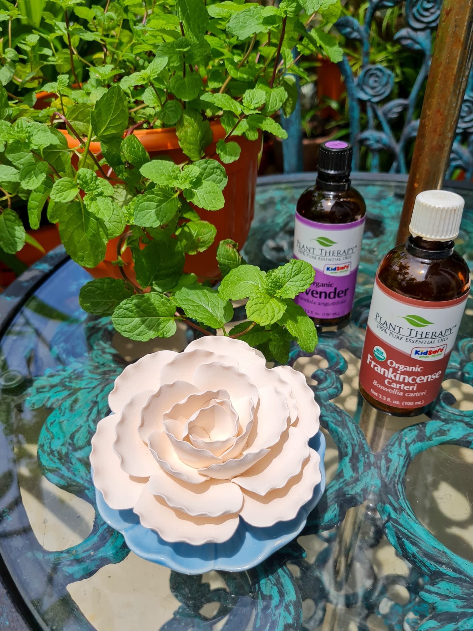 Big Peony Flower Ceramic Stone Diffuser Aromatherapy Essential Oil ...