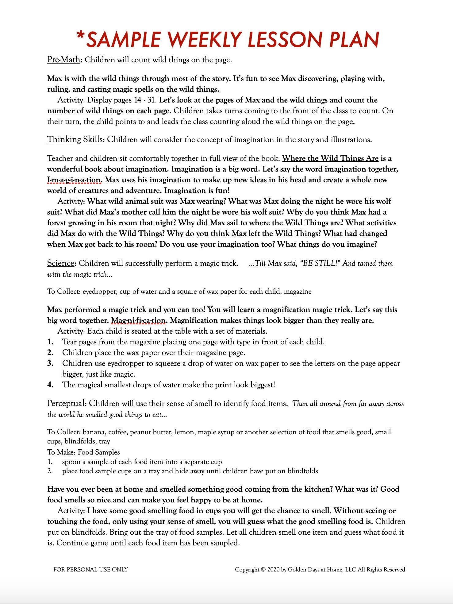 The Relatives Came Preschool Lesson Plan Week 42: July/summer - Etsy