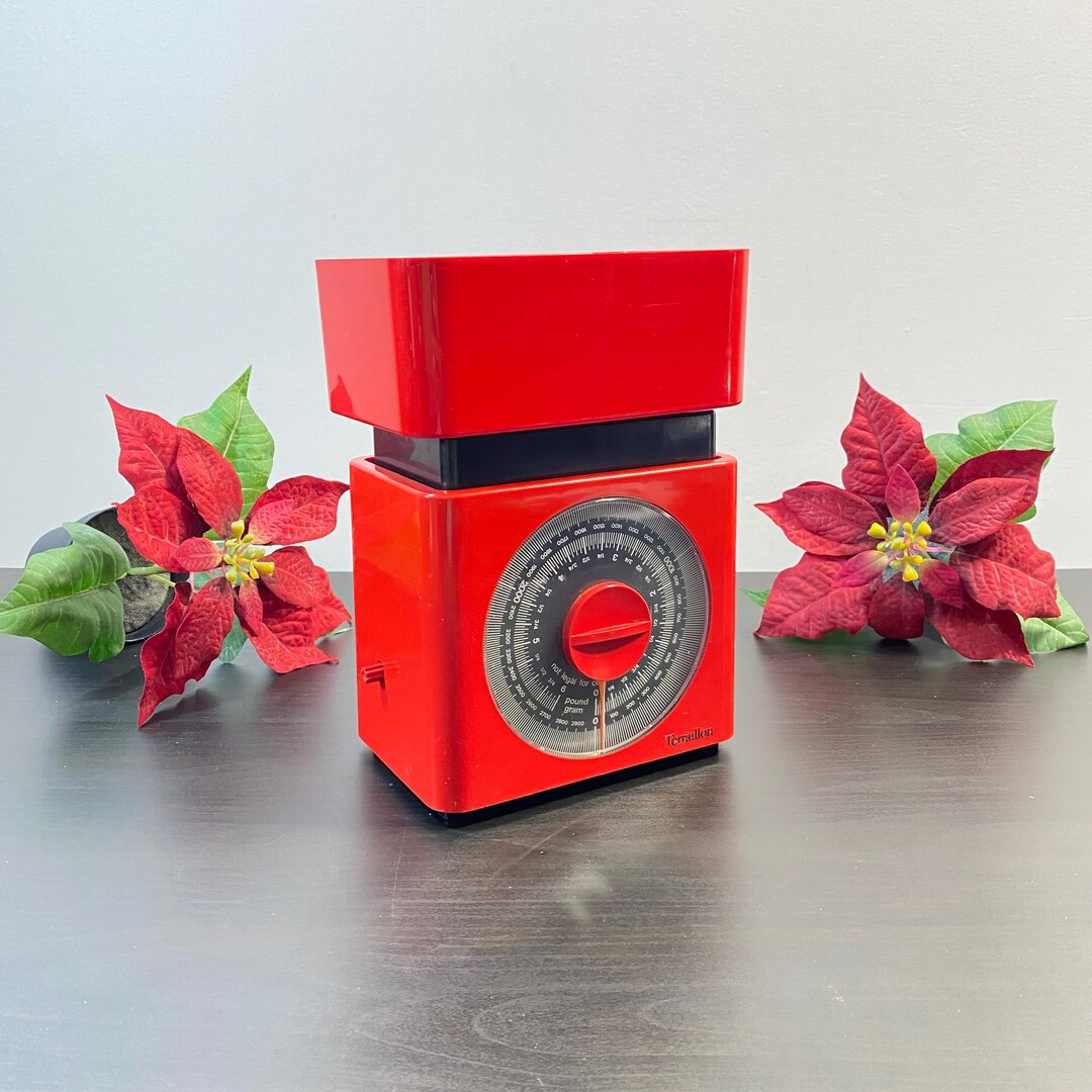 Red & Black Plastic TERRAILLON Kitchen Scales, Vintage, Design Marco ...