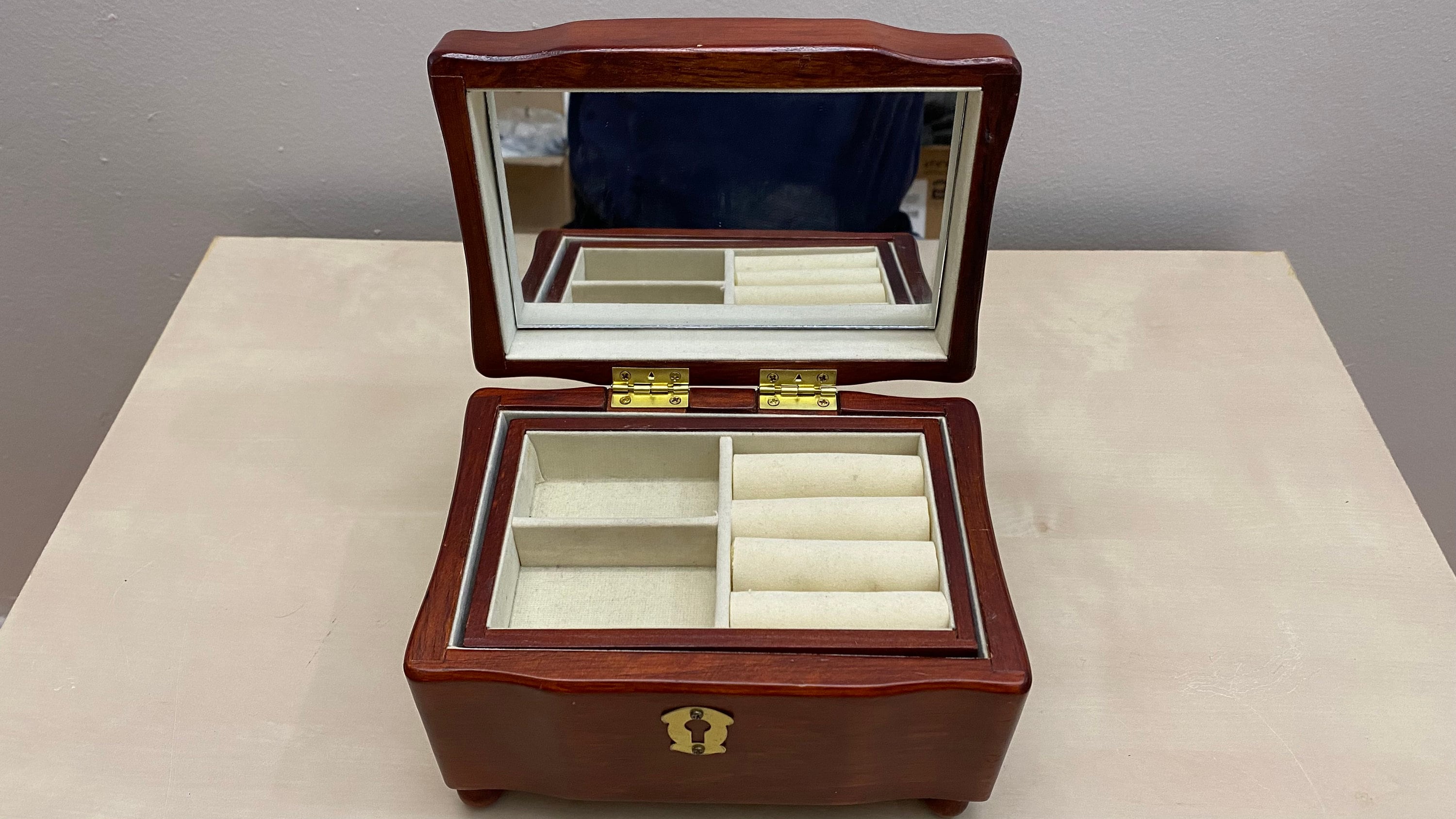 Vintage Jewelry Box Wooden Jewelry Box Top Opining Keepsake - Etsy UK