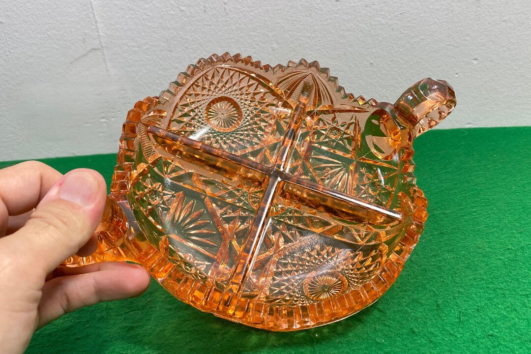 Vintage Imperial Glass Ohio Eapg Clear Glass Nappy Dish, Nucut Line, 2 ...