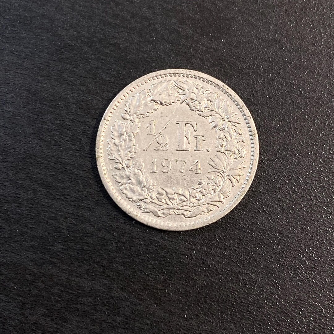 Authentic Switzerland 1/2 Franc, 1974 Switzerland 1/2 Franc ...