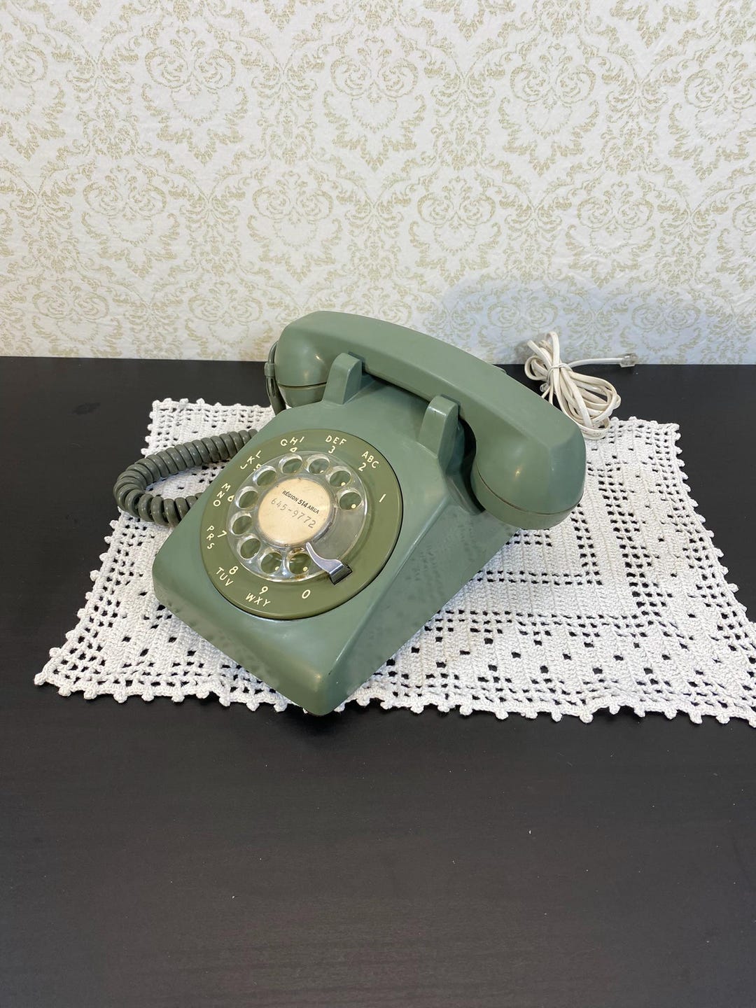 Jadeite Green Rotary Phone - Vintage Rotary Desk Telephone - Northern ...