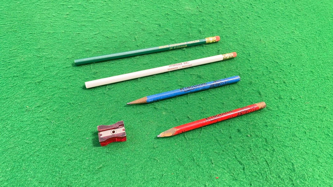 Vintage Canadian Pencils, Set of 4 With Sharpener - Etsy