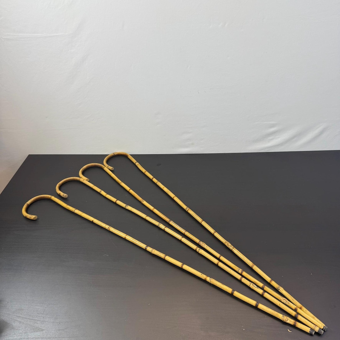 Traditional Bamboo Cane With Burn Rings, Set of ONE, Wooden Walking ...