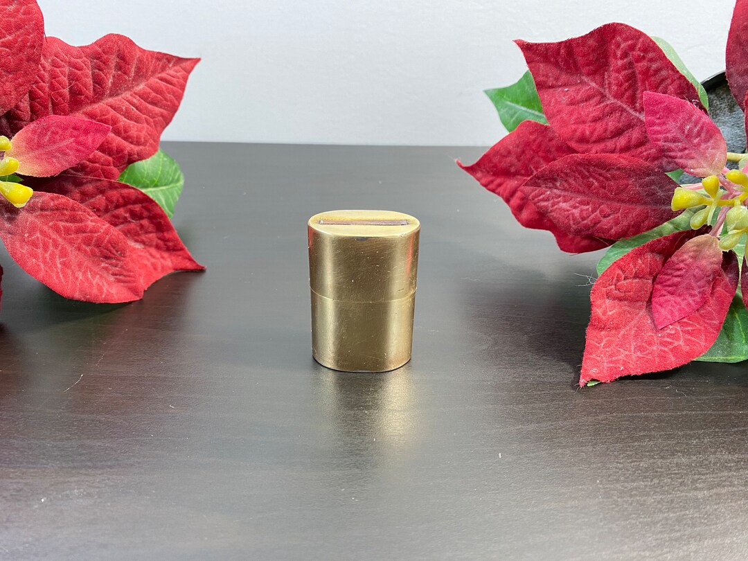 Vintage Brass Matchbox Holder, Art Pocket, Waterproof Matchstick Safe ...