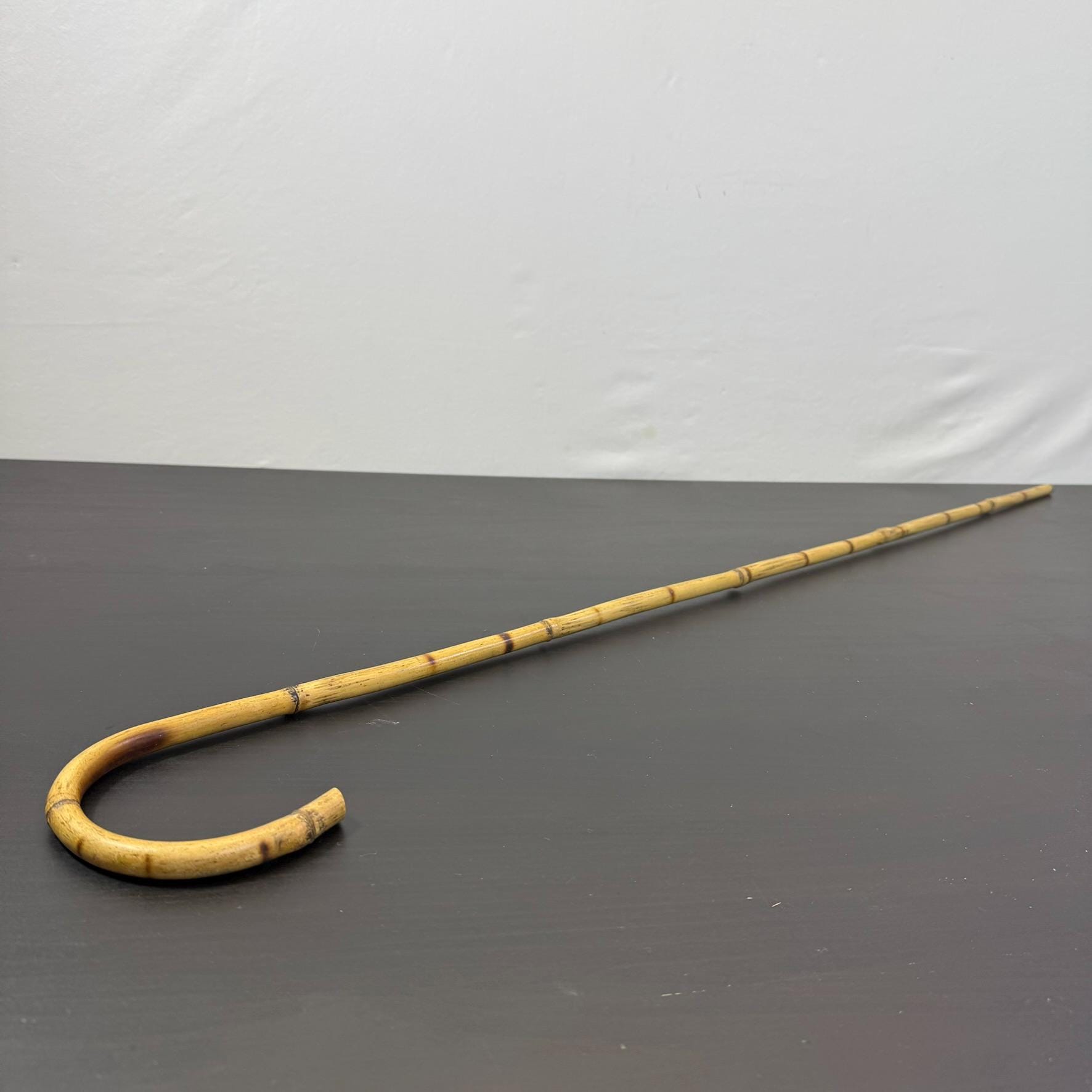 Traditional Bamboo Cane With Burn Rings, Set of ONE, Wooden Walking ...