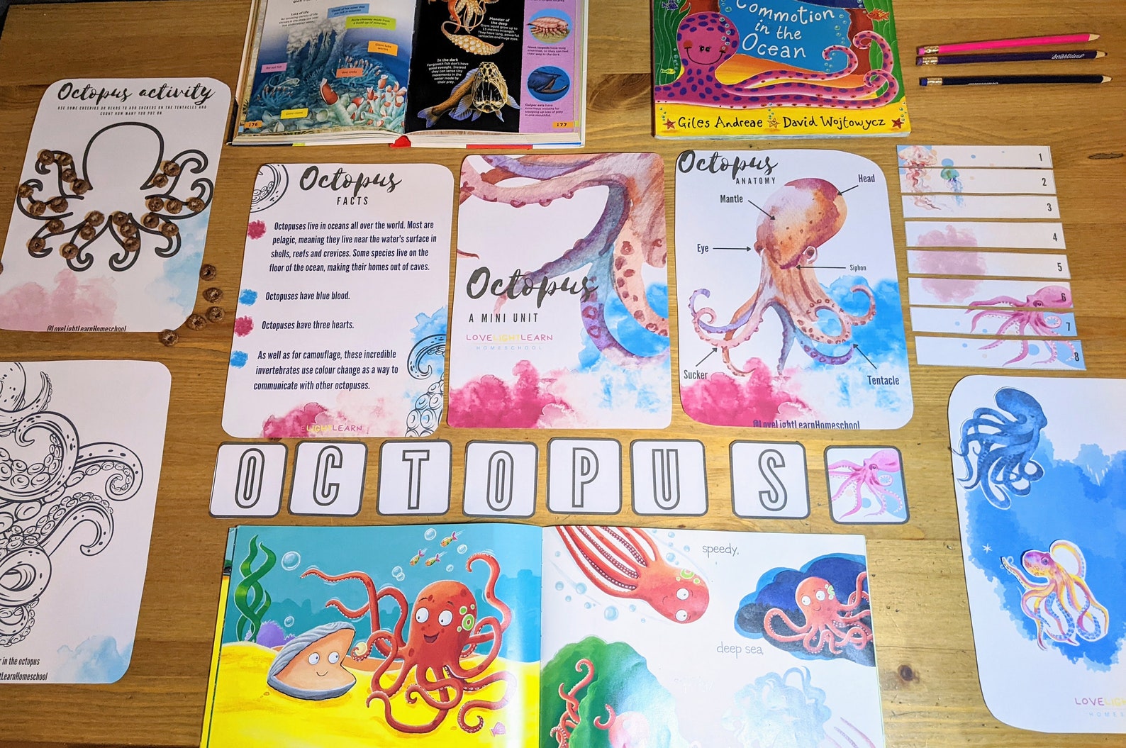 Octopus Mini Unit |unit Study| Sealife| Underwater | Homeschool | Home ...