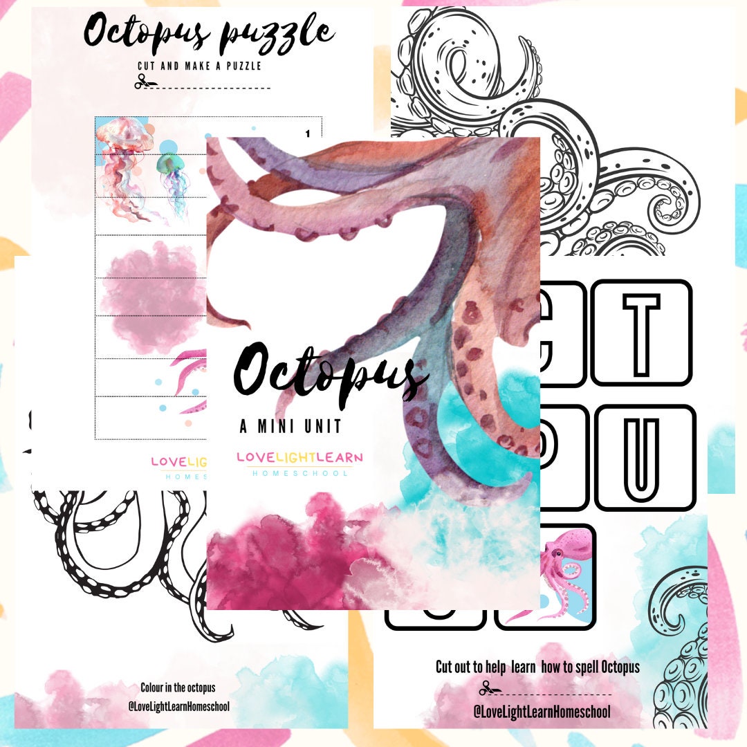 Octopus Mini Unit |unit Study| Sealife| Underwater | Homeschool | Home ...