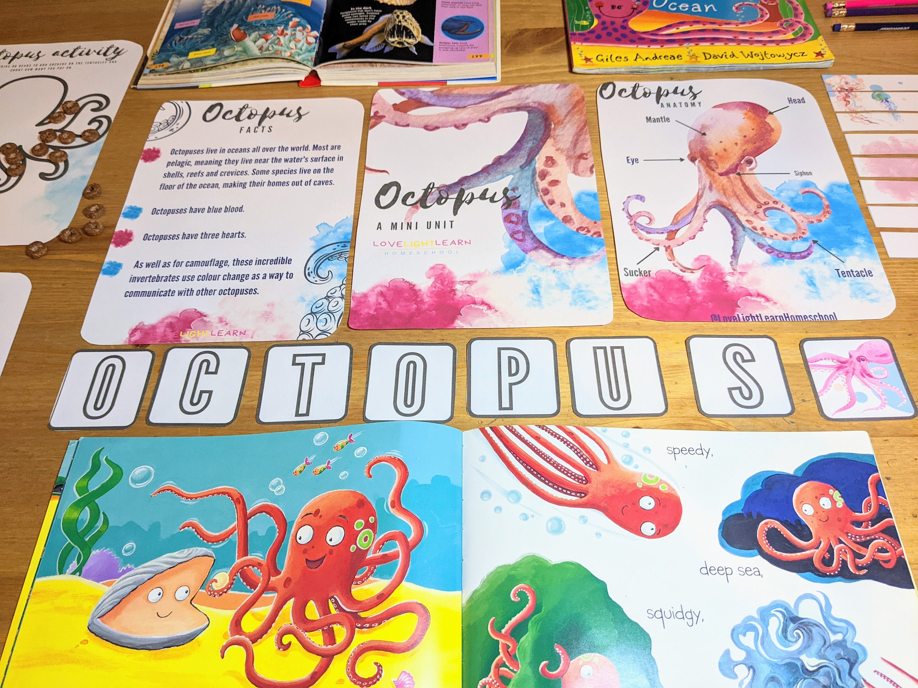 Octopus Mini Unit unit Study Sealife Underwater Homeschool Home ...
