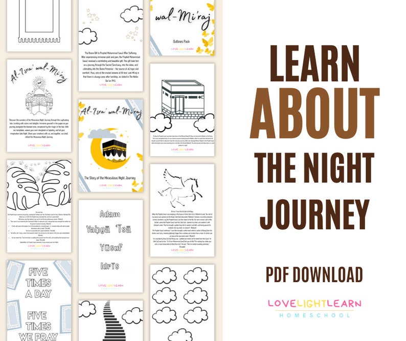 Isra Wal Miraj Colouring Activity Pack | Night Journey | Preschool ...