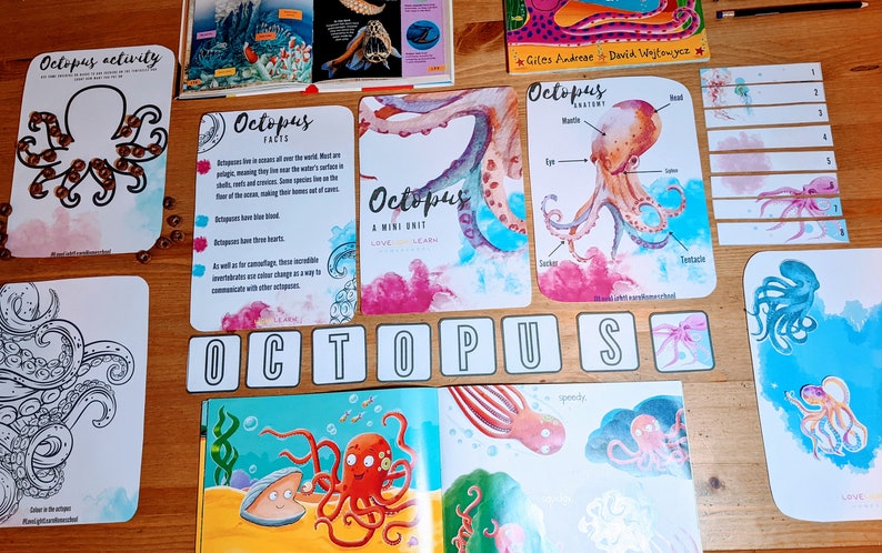Octopus Mini Unit unit Study Sealife Underwater Homeschool Home ...