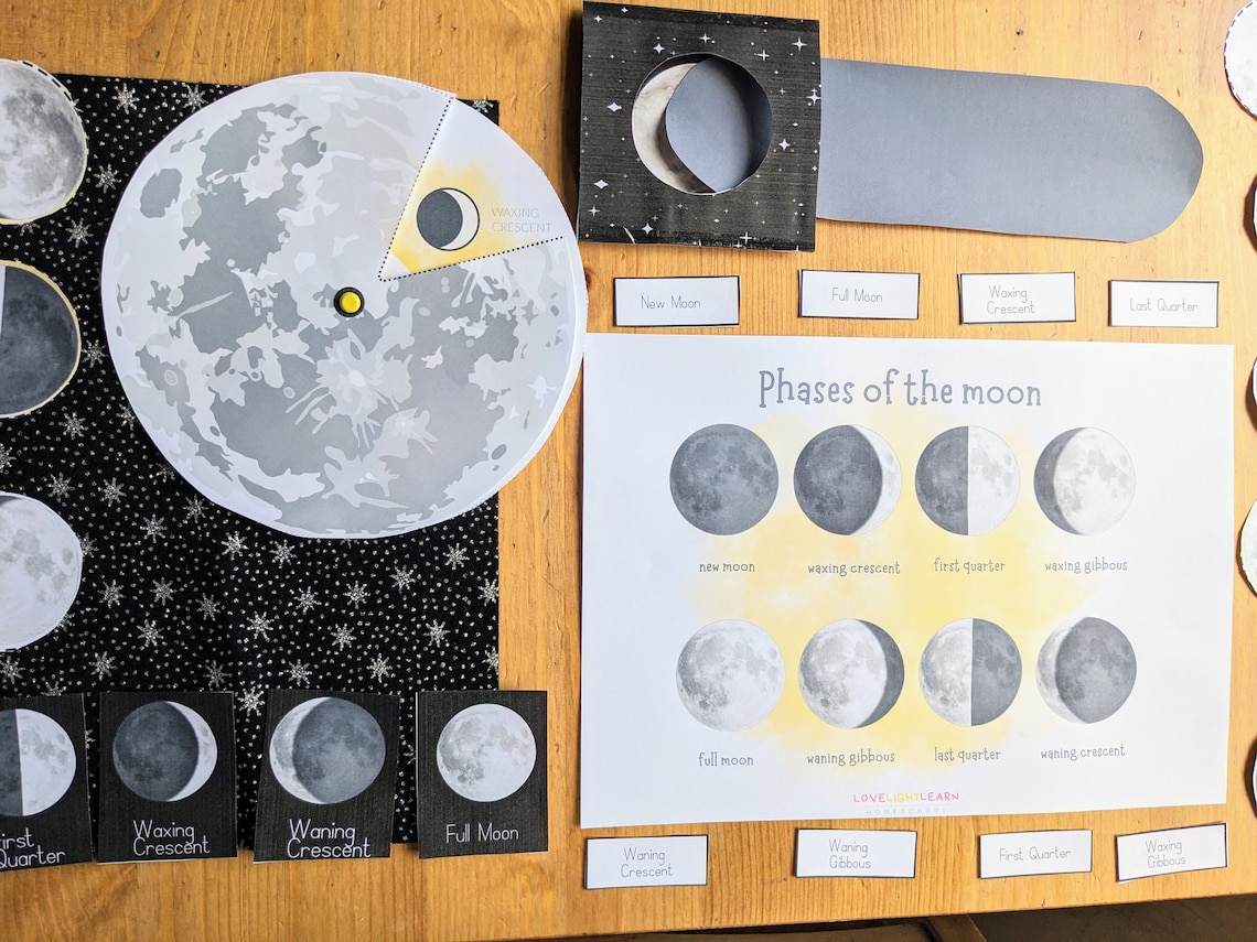 NEW Phases of the Moon Printable | Preschool Curriculum | Homeschool ...
