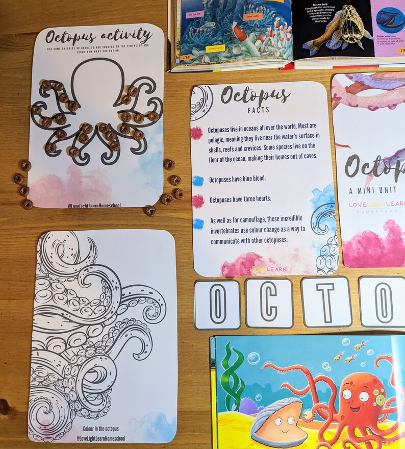 Octopus Mini Unit |unit Study| Sealife| Underwater | Homeschool | Home ...