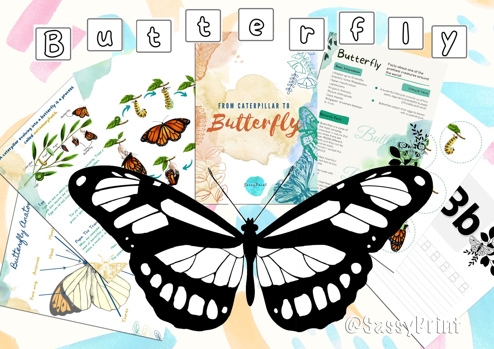 Caterpillar to Butterfly Printable Preschool Curriculum - Etsy