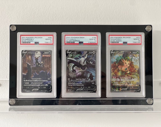 PSA Graded Slab Wall Frame for Pokemon TCG 3 SLOT (black)(frame Only ...