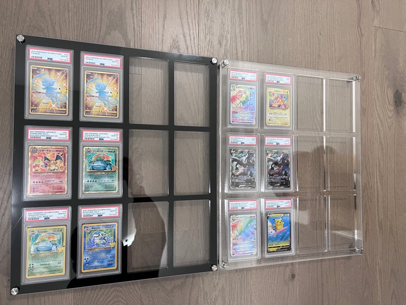 PSA Graded Slab Wall Frame for Pokemon TCG 12 Slot black or Clear - Etsy