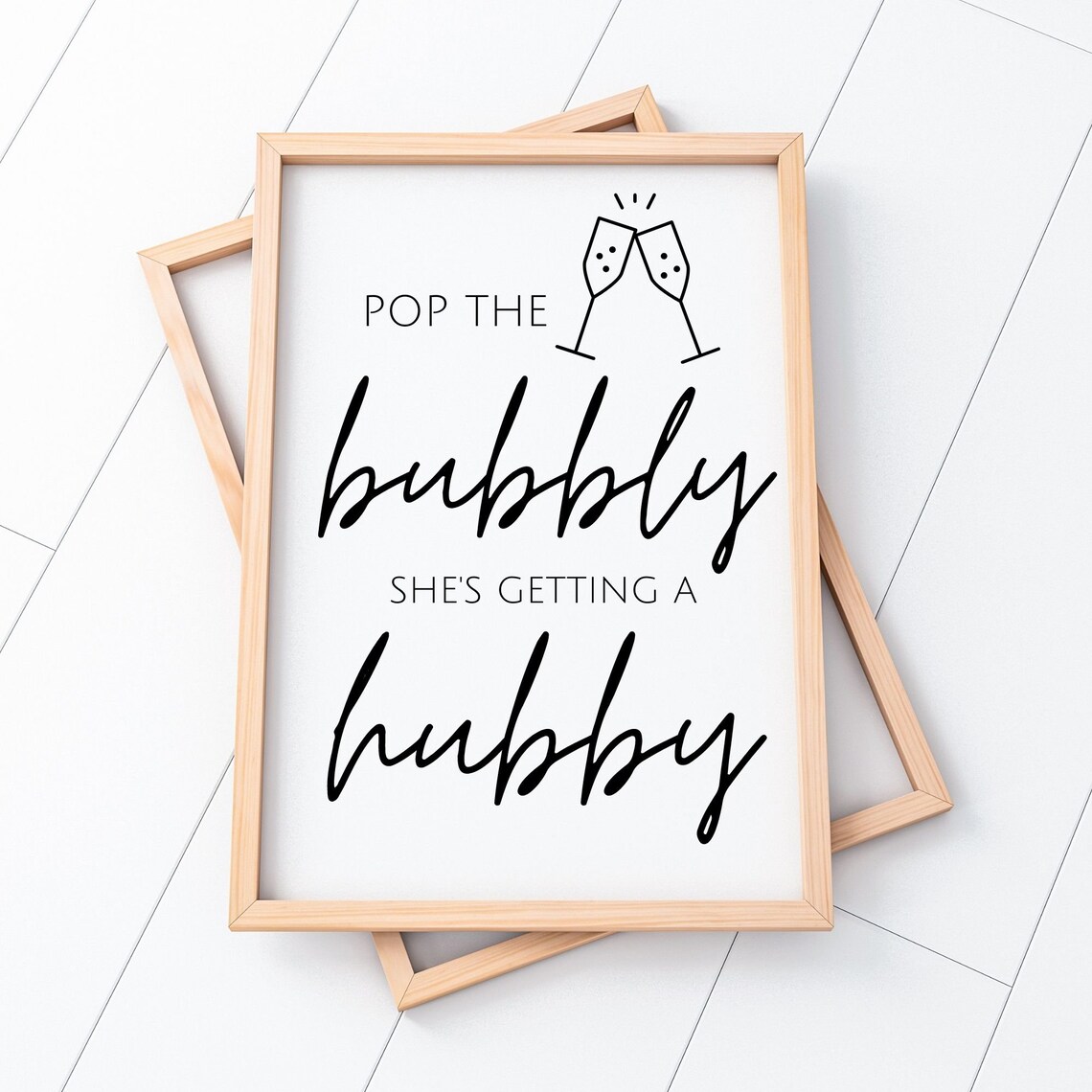 Iconic Pop The Bubbly Shes Getting A Hubby Sign Etsy