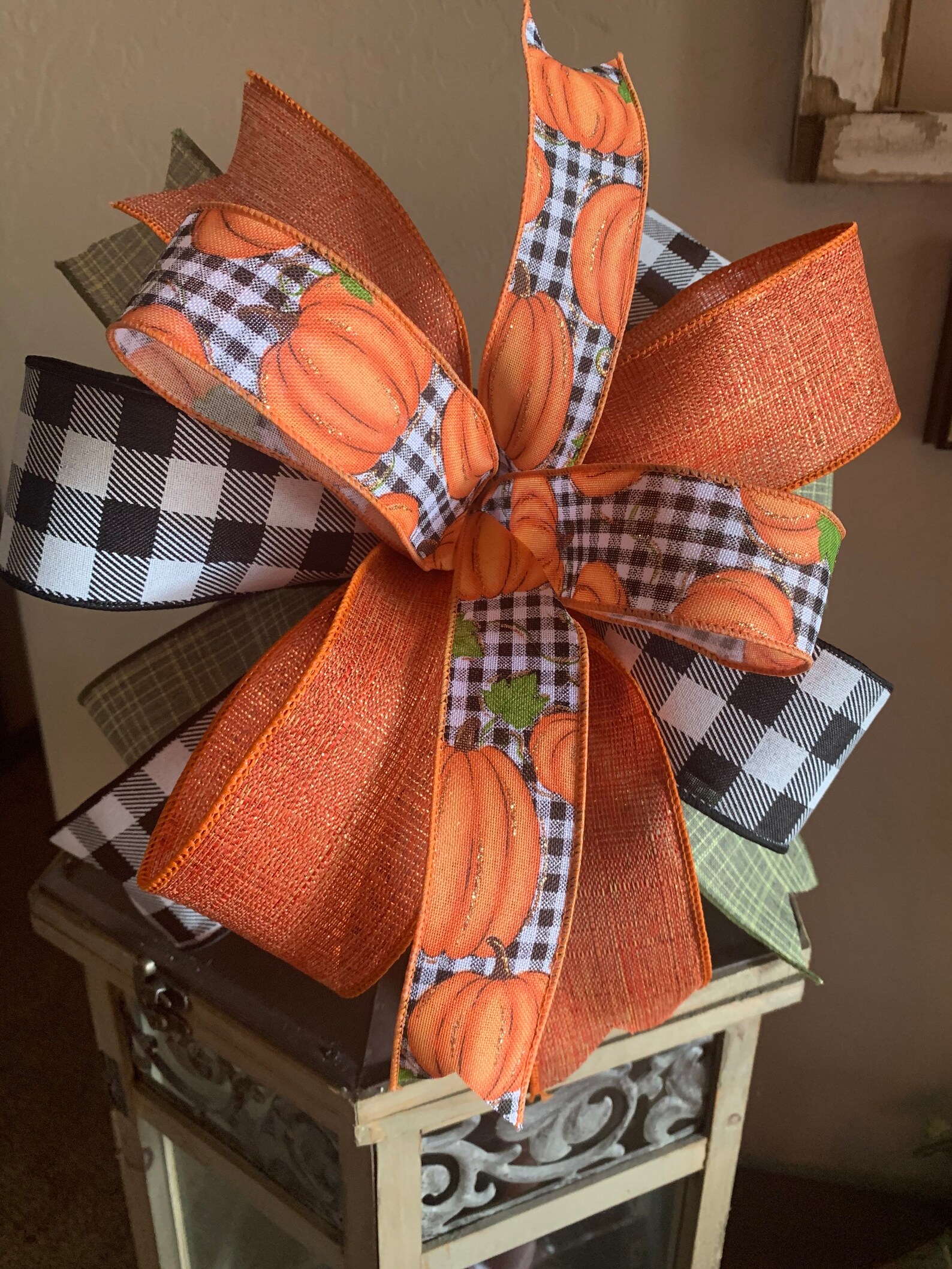 Fall Wreath Bow Fall Pumpkin Bow Fall Bow for Wreath - Etsy UK