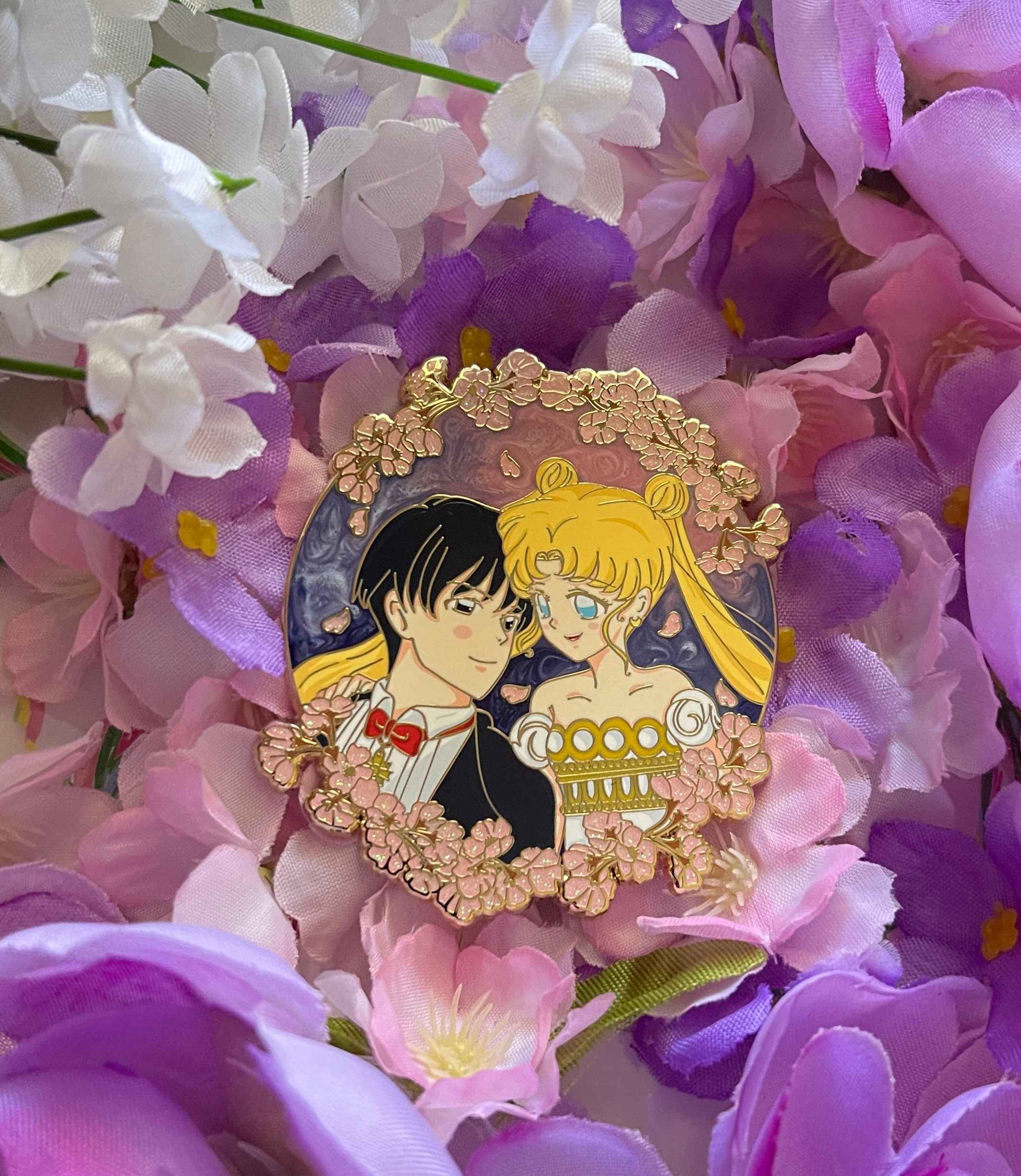 Sailormoon & Tuxedo Mask Enamel Pin - Etsy