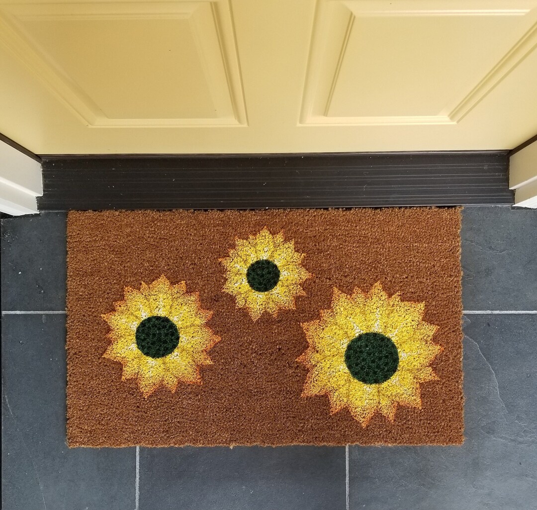 Sunflower Front Entry Mat Colorful Sunflower Doormat Fall - Etsy UK