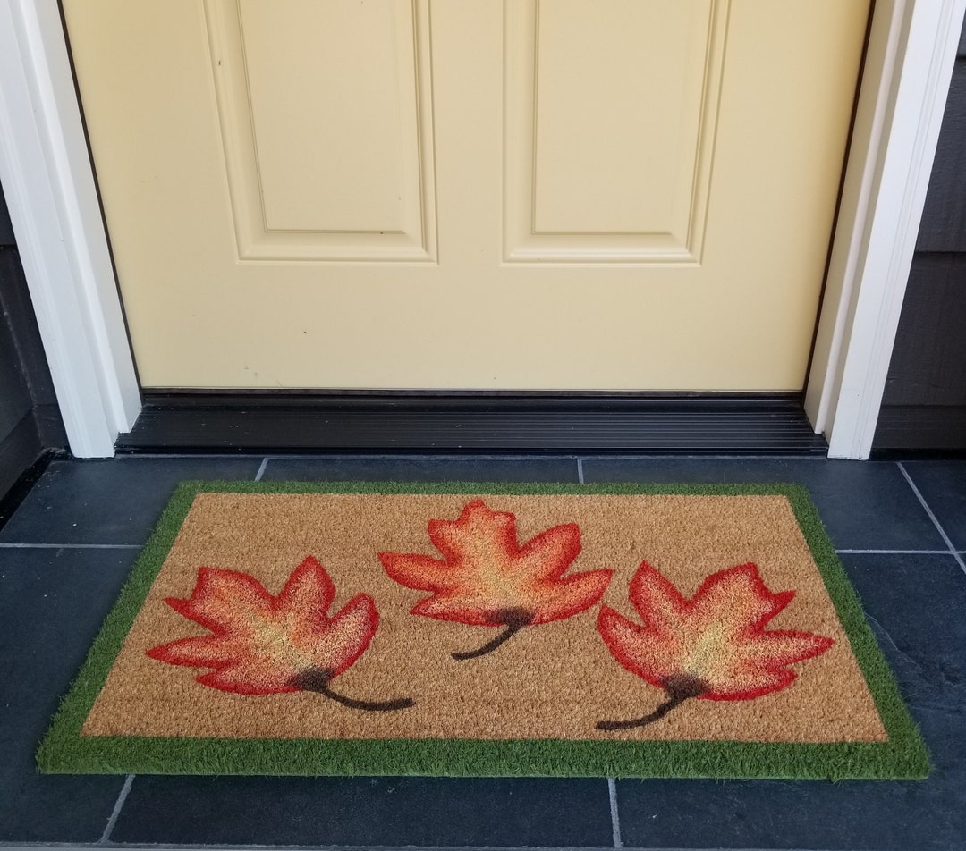 Colorful Fall Colors Outdoor Mat Fall Leaves Welcome Mat - Etsy