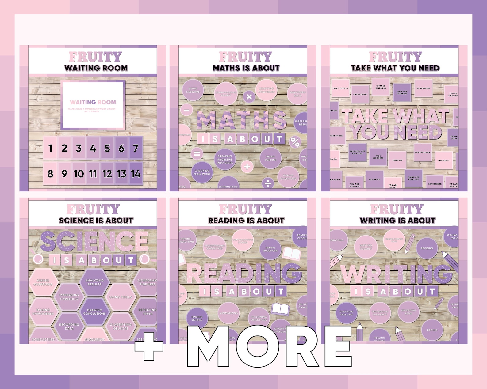 Pink and Purple Classroom Decor Bundle - Teacher Class Decorations - Etsy