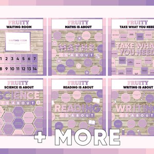 Pink and Purple Classroom Decor Bundle - Teacher Class Decorations ...