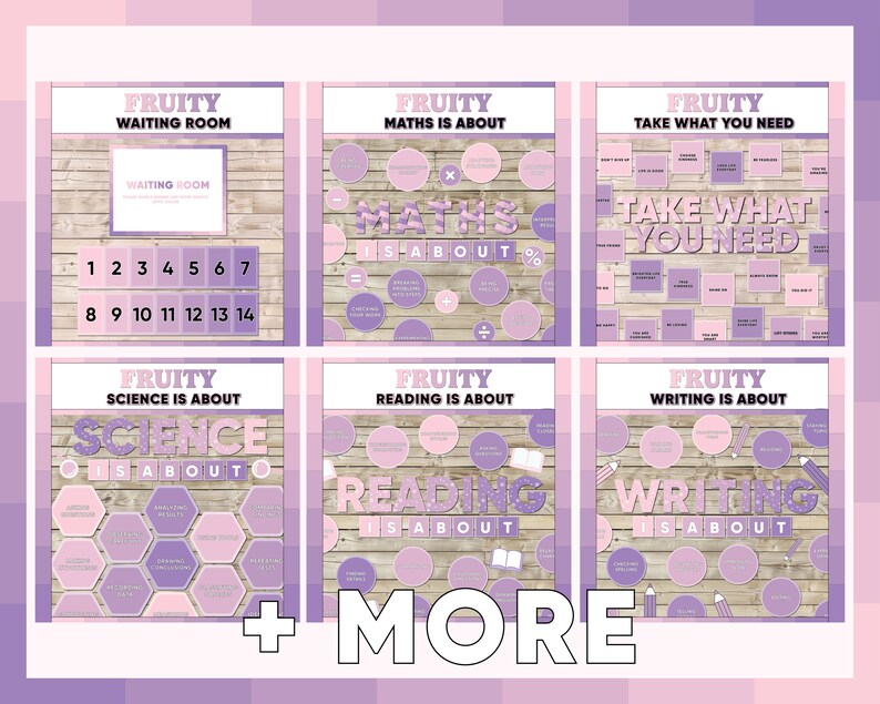 Pink and Purple Classroom Decor Bundle | Fruity Classroom Theme ...