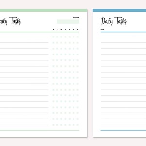 Daily Checklist Printable, Daily Task Checklist, Print at Home Weekly ...