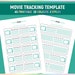 A5 Movie Tracking Template, Printable Movie Review Tracker, Film ...
