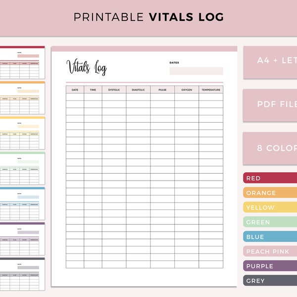 Vital Signs Sheet - Etsy