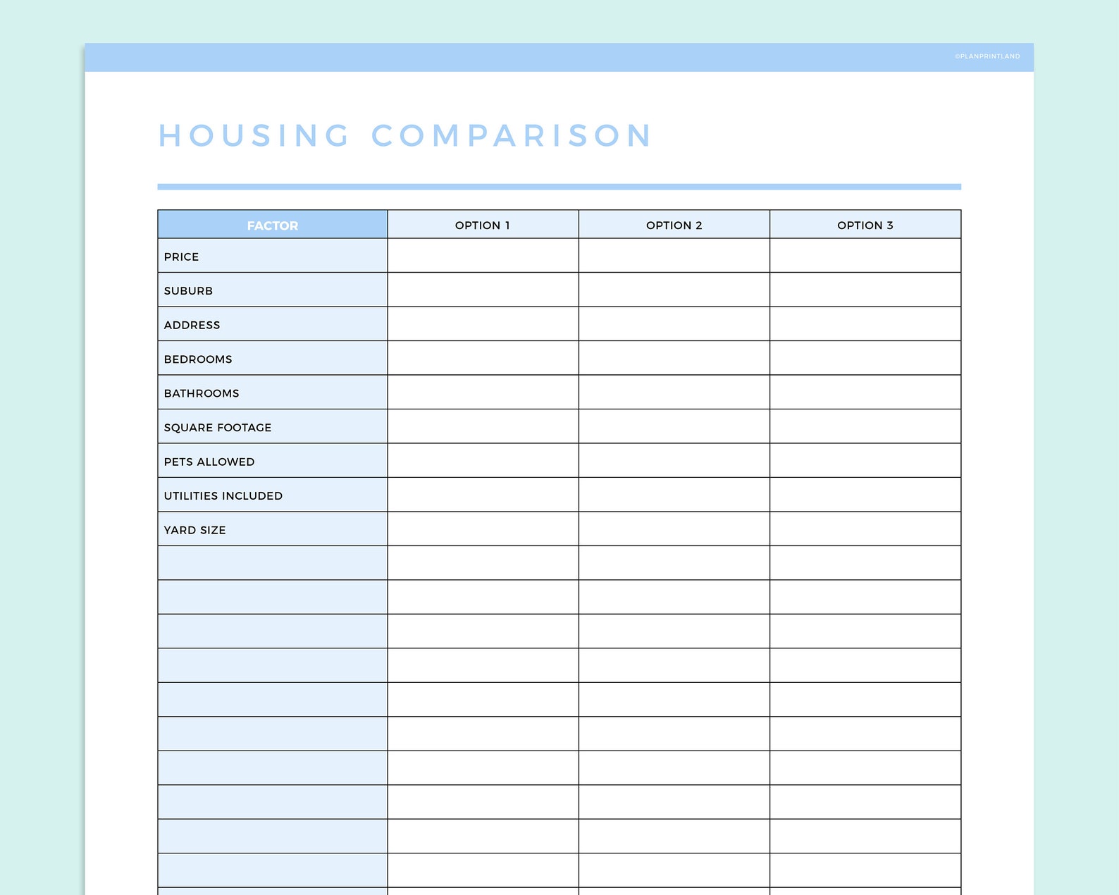 Editable House Comparison Printable, House Hunting Comparison Template ...