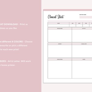 Printable Nursing Clinical Sheet, Nurse Clinical Overview, Nurse Report ...