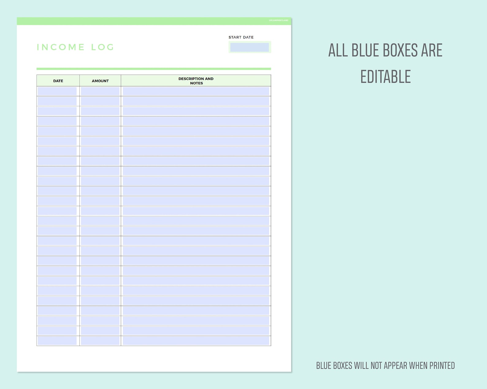Editable Income Tracker Printable Fillable Income Log Side - Etsy UK