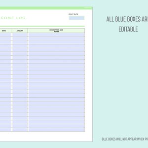 Editable Income Tracker Printable, Fillable Income Log, Side Hustle ...