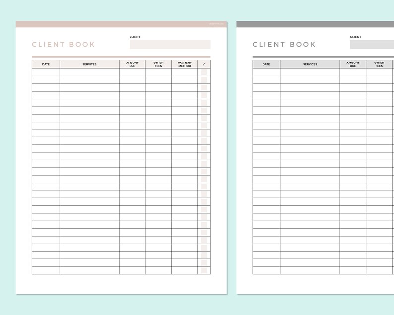 Editable Client Tracker Client Book Client Log Client - Etsy