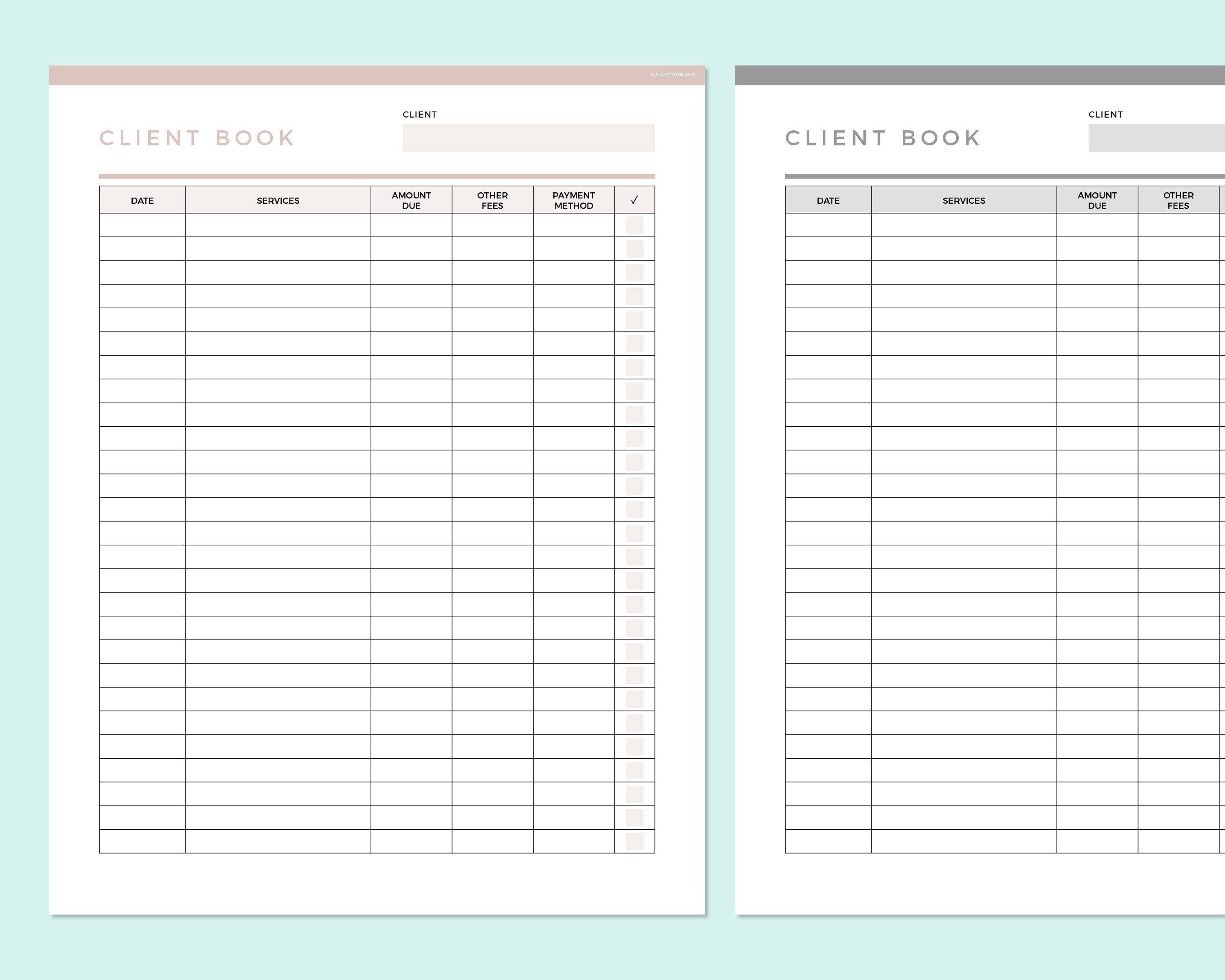 Editable Client Tracker Client Book Client Log Client - Etsy