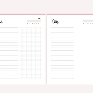 Printable Notes Pages | Print at Home Planner Pages Note Taking Pack ...