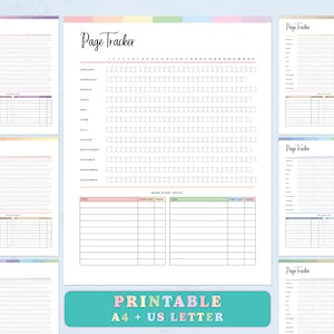 Printable Page Reading Tracker PDF, Print at Home Book Reading Page ...