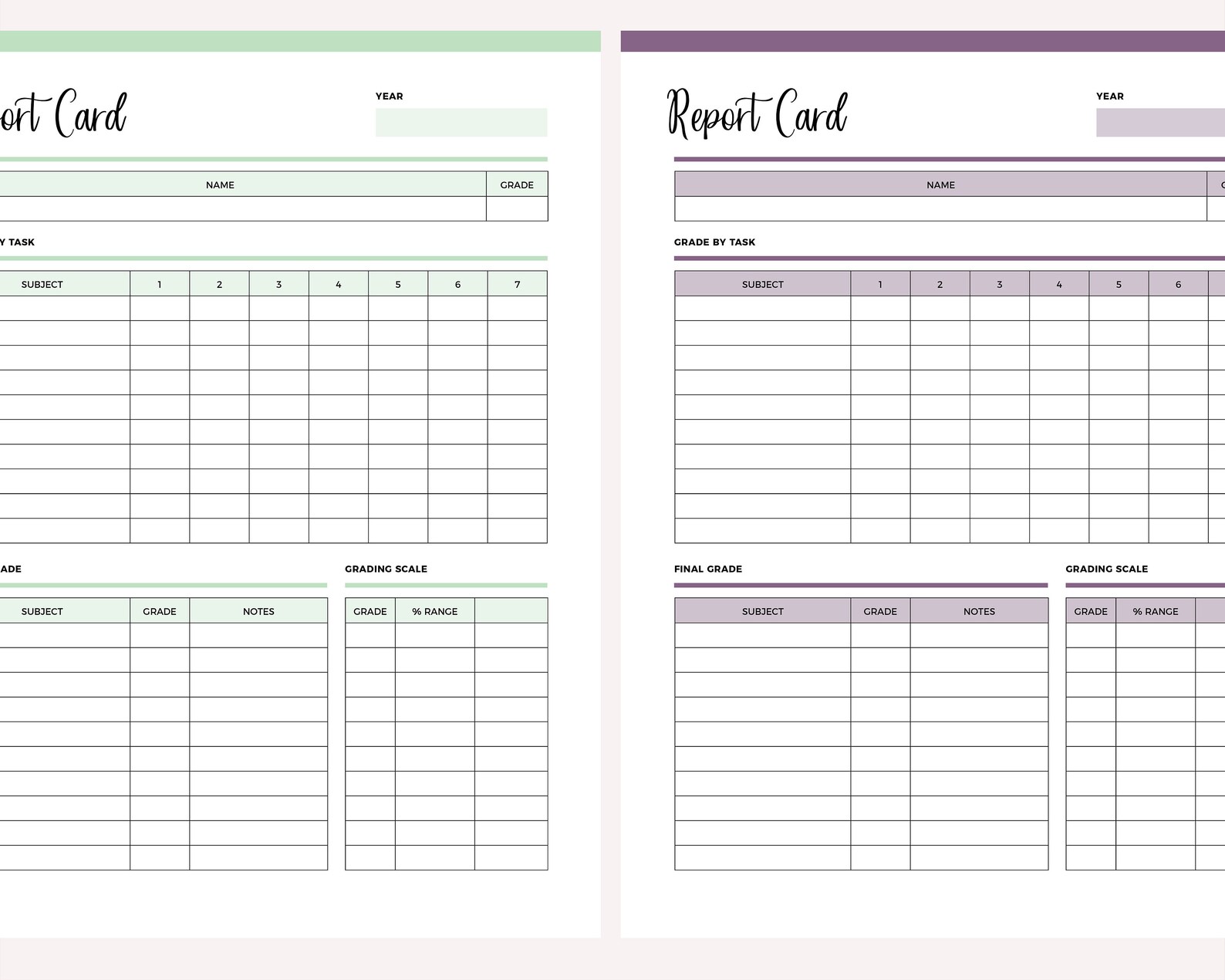 Printable Homeschool Report Card, Home School Report Template ...