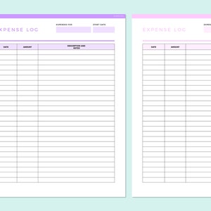 Editable Expense Log Printable, Fillable Expense Tracker, Spending ...