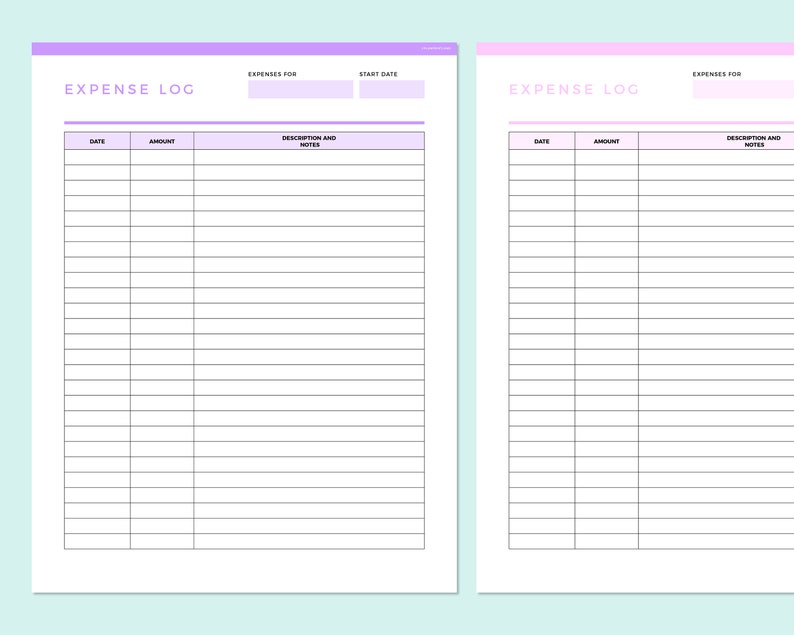 Editable Expense Log Printable, Fillable Expense Tracker, Spending ...