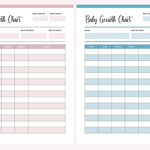 Printable Baby Growth Chart, Infant Growth Log, Growth Tracker, Newborn ...