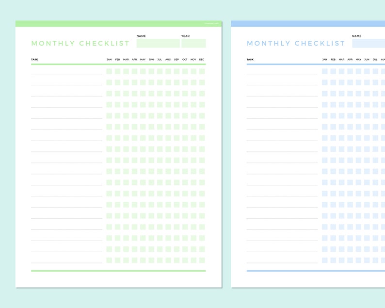 Editable Monthly Checklist Printable Month to Do List - Etsy UK